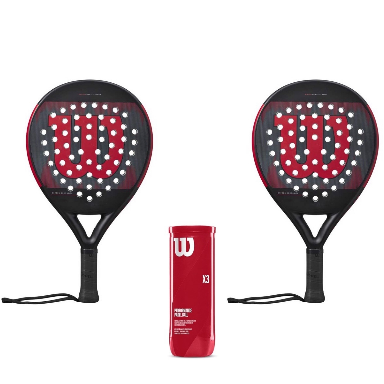 Wilson Padel aanbieding | Pro Staff Team Padel rackets + ballen