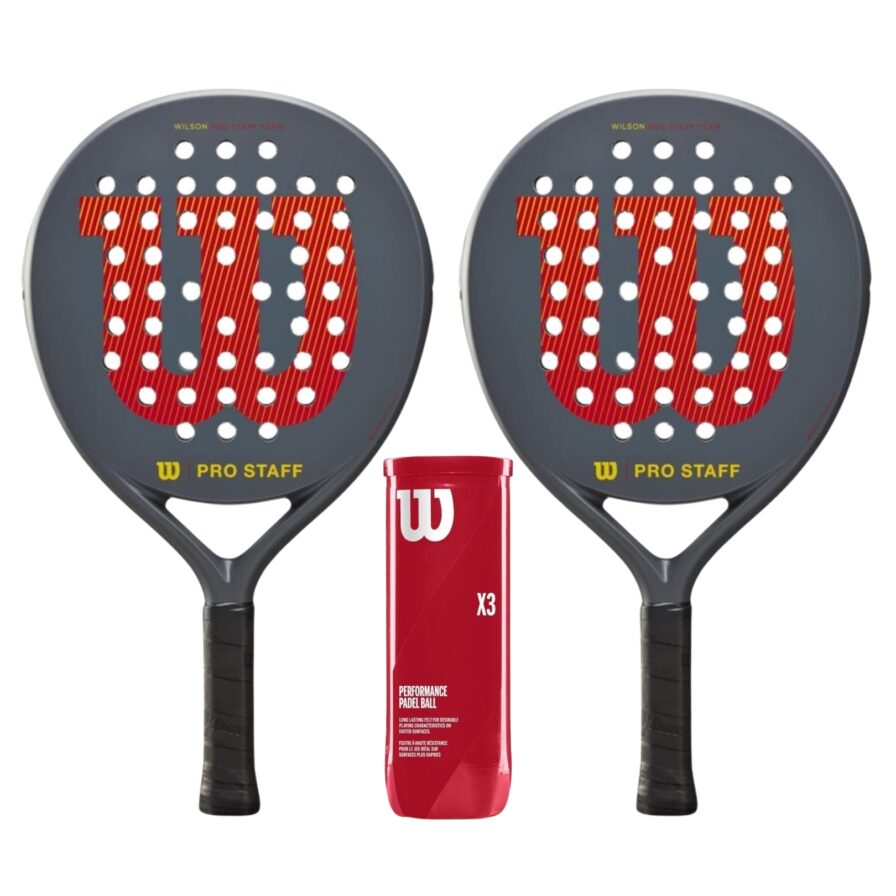 Wilson Padel Package Deal (Wilson Pro Staff Team V2 + Wilson Padel X3 ...