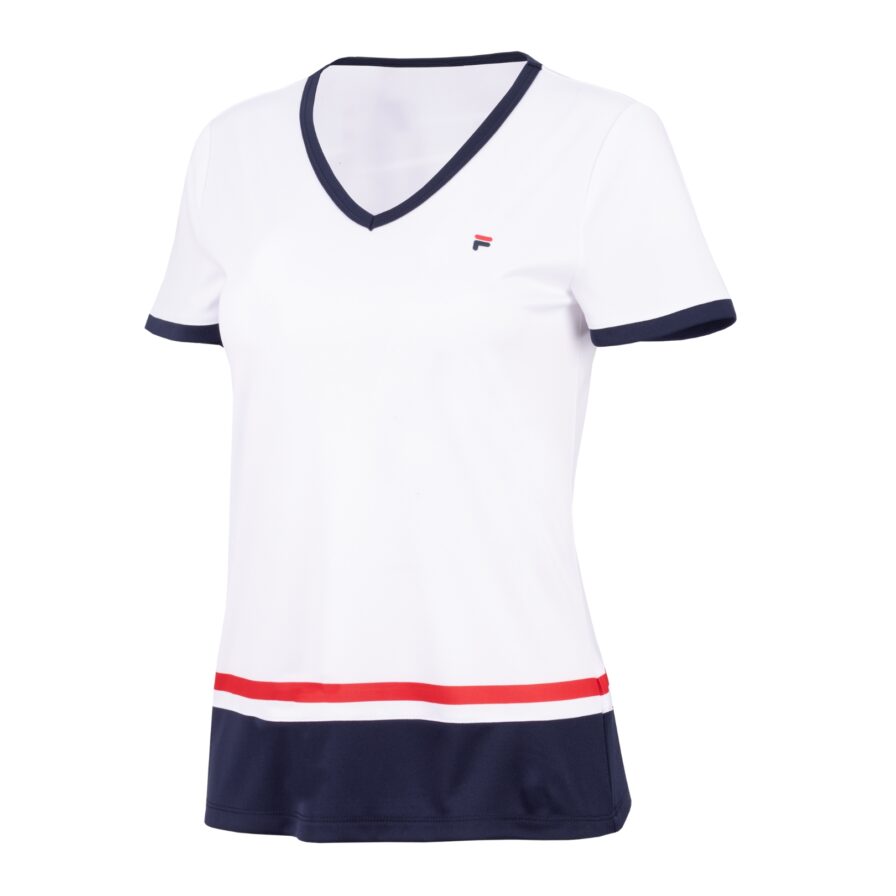 Fila Elisabeth Dames T-shirt Wit/Navy | Padel T-shirt