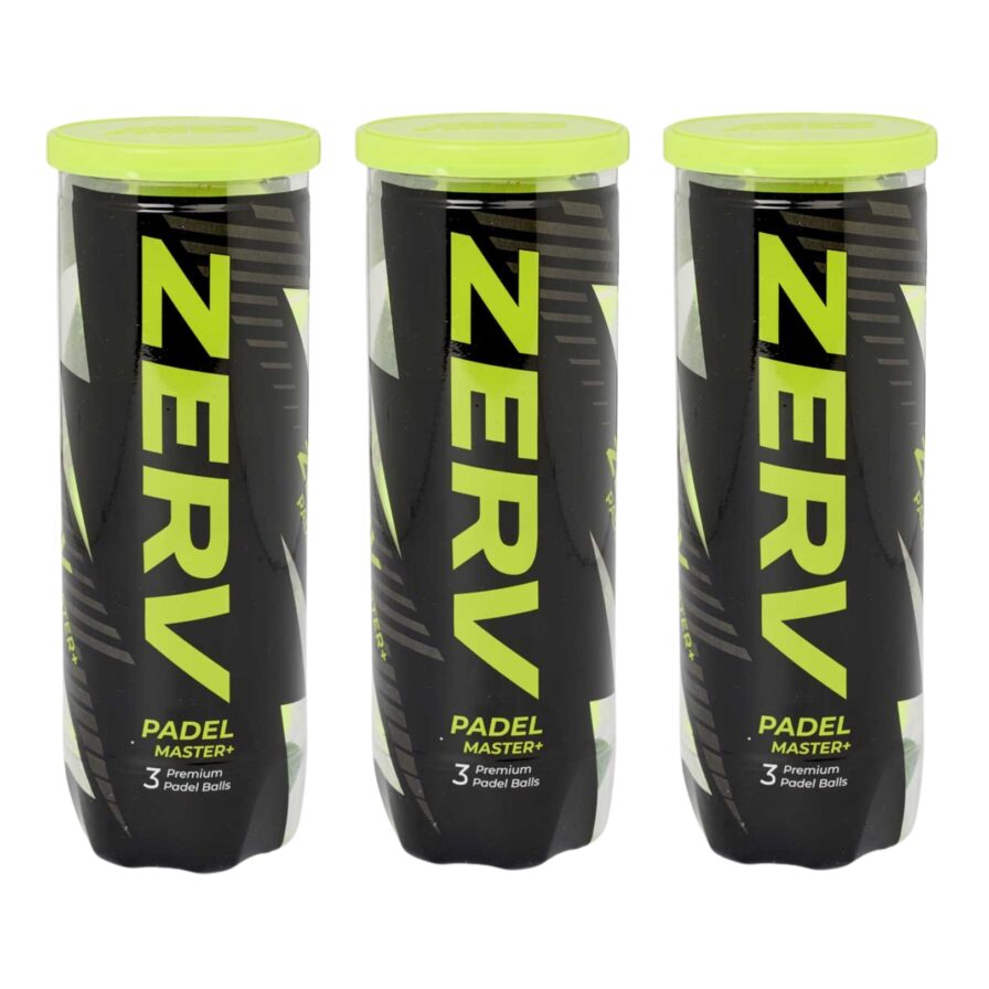 3x ZERV Padel Master+ | 3 buizen padelballen → Koop!